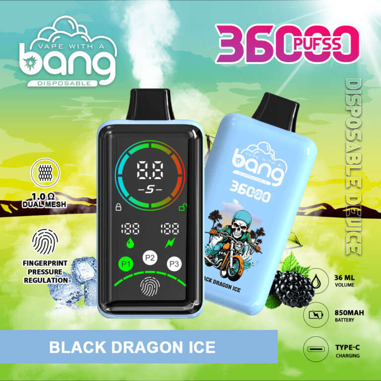 Bang 30000 30k Puffs 0% 2% 3% 5% Nicotine Double Goût Écran LCD Vape Jetable - 24H VAPE