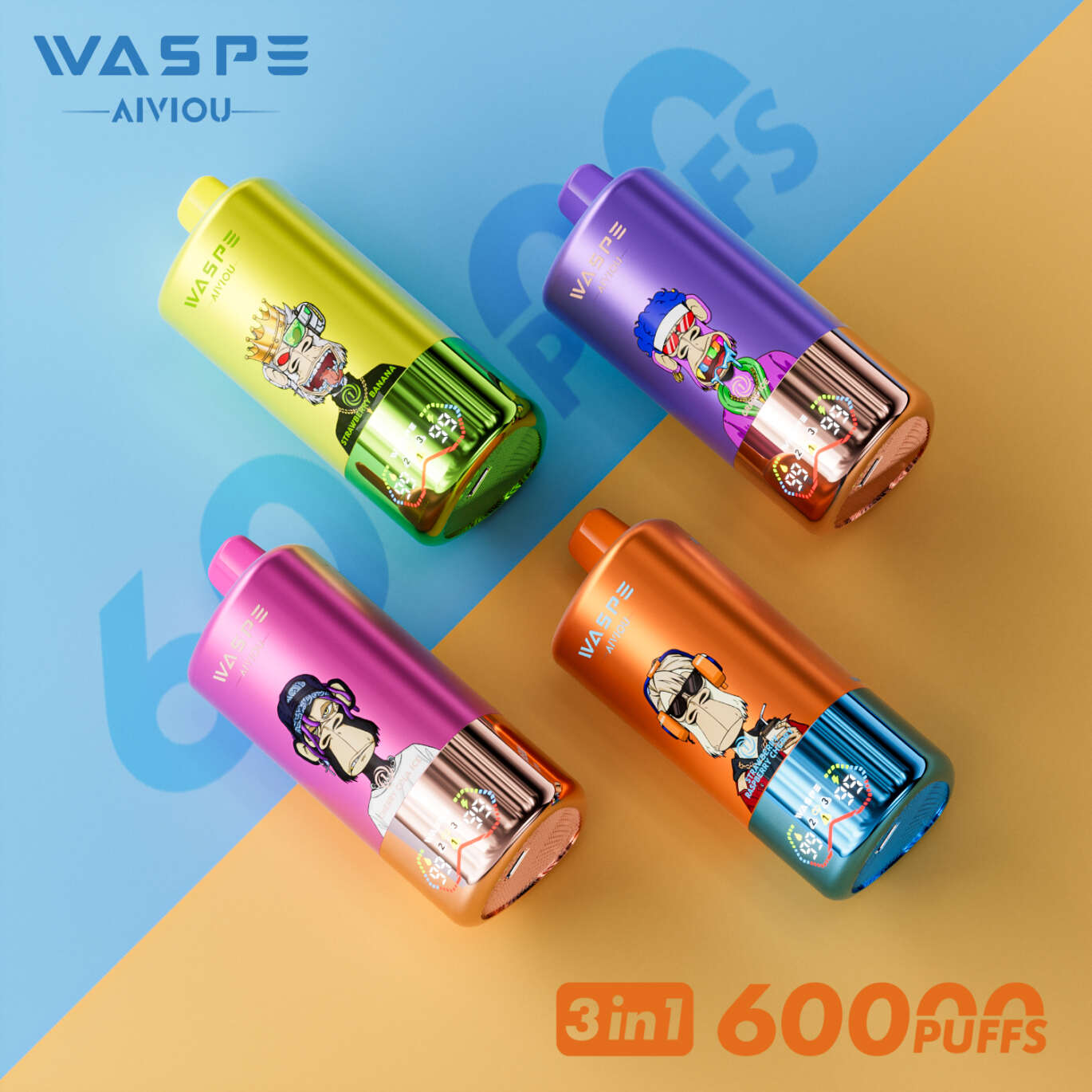 WASPE Crystal 40000 40K Puffs - Vape desechable con pantalla LCD y ...