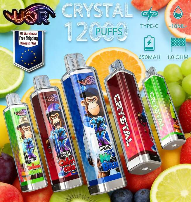 UOR Crystal 12000 12K Puffs Puffs Rechargeable Disposable Vape EU ...